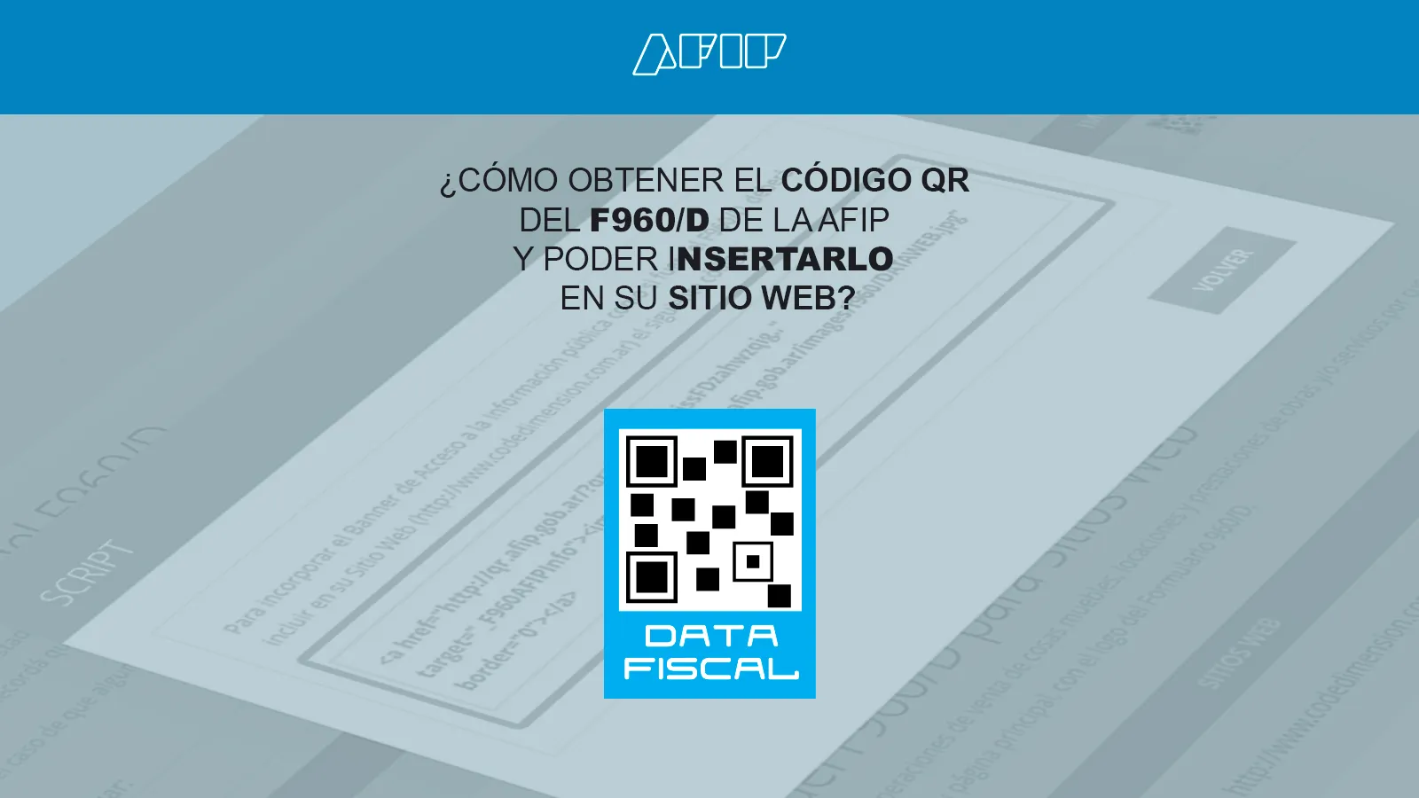 Noticia: Cómo obtener el Código QR del F960/D de la AFIP y poder ...